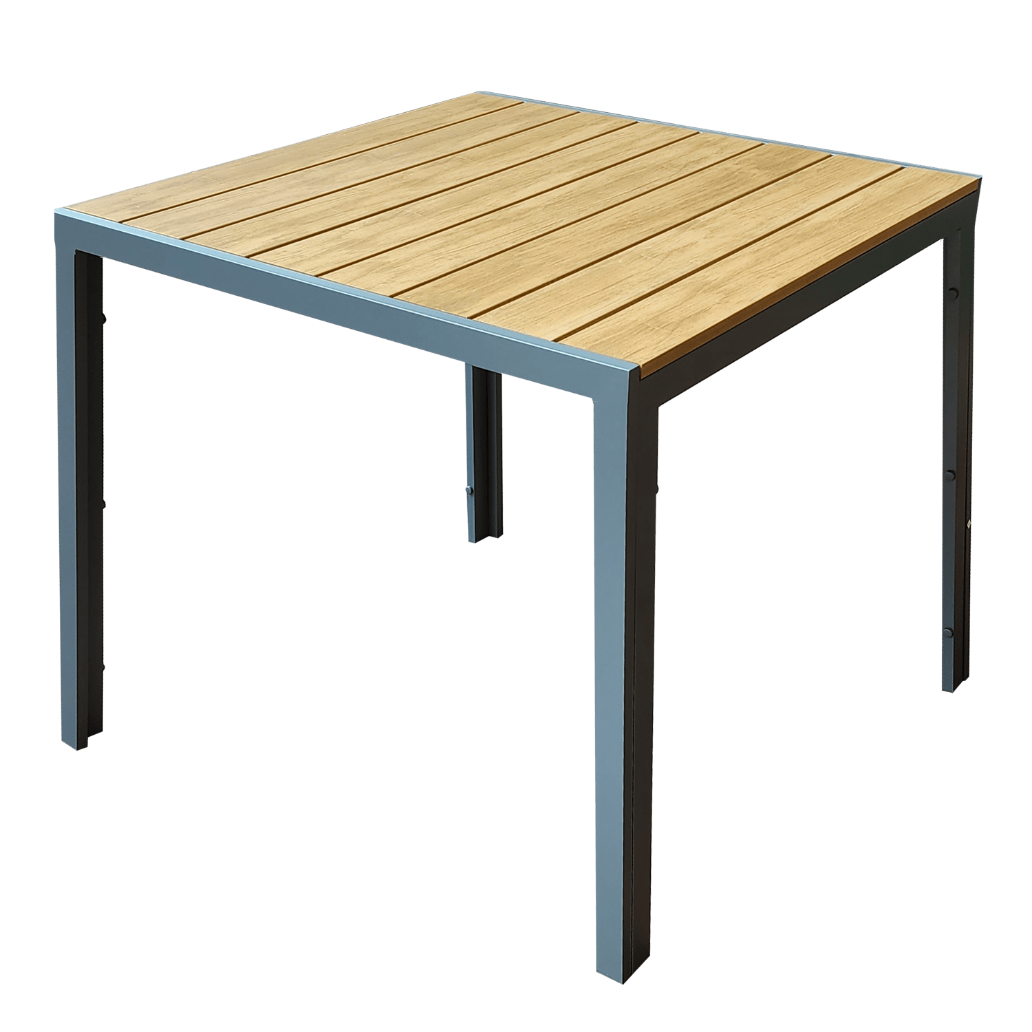 - SUMBA - 80 x 80 x 75cm. Gray Square Alu Dining Table & Polywood Slate ...