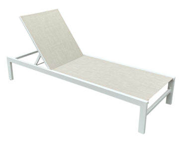- SUNBED KD - White Alu & Beige Textilene. - Edenko Thailand
